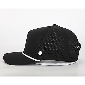 ANKOR Ultra Performance Water-Resistant UPF 50 Golf Rope Hat | Boat | Beach | Lake | Workout | Everyday | Men and Women Black