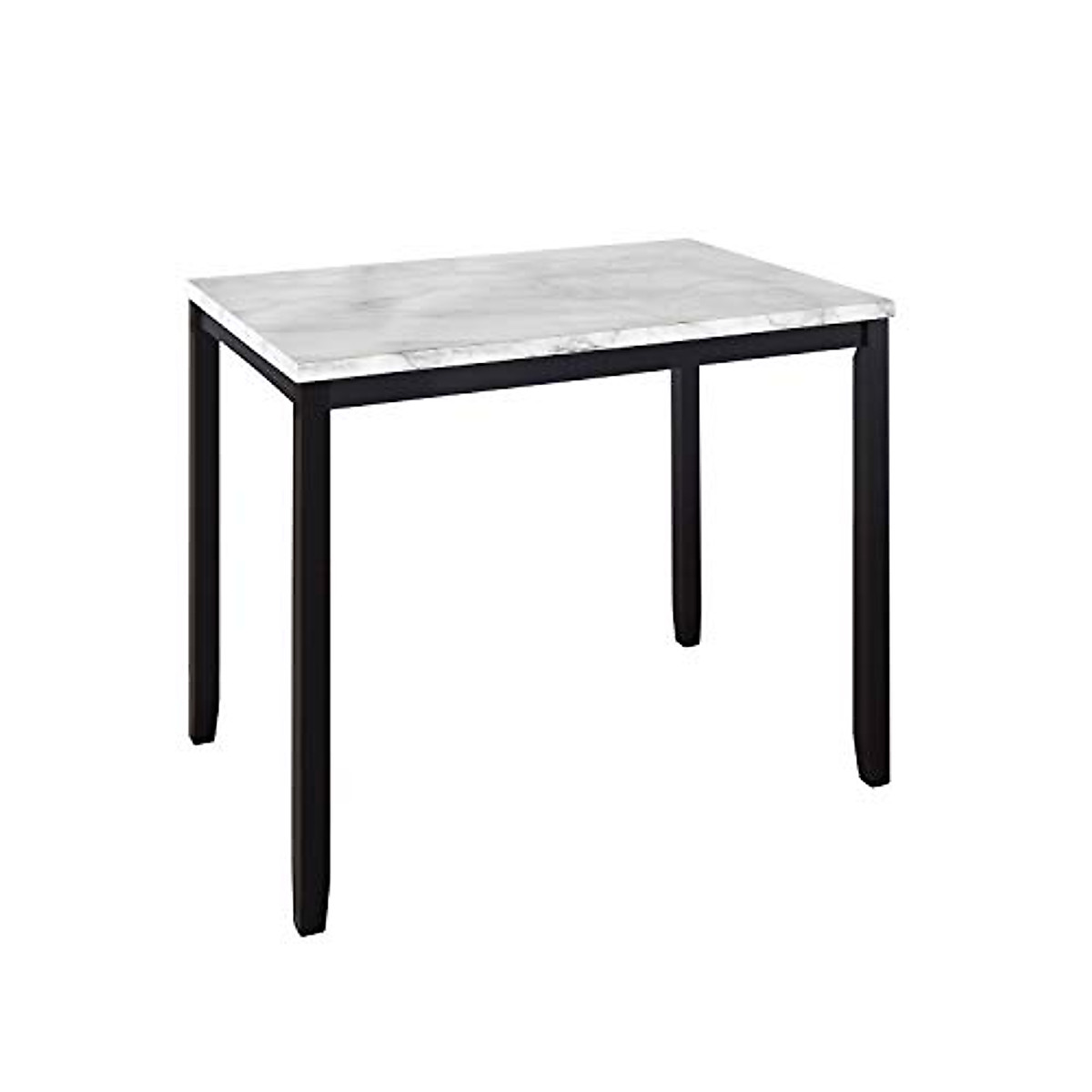 WOZNLA Room 5-Piece Modern Counter Height Set-Stylish Marble Veneer Table with Matching Chairs-Perfect for Home Kitchen Dining Experience, Beige