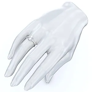 PRSTANI Real 14k White Gold Twisted Snakes Like Simulated Pear-Shaped Diamond Ring For Women (6.5)