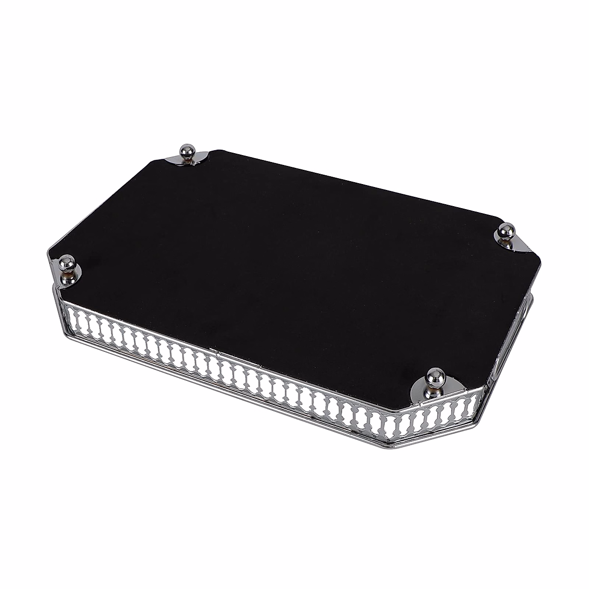 Decorative Tray, Mirror Tray for Perfume Organizer, Makeup Tray with Metal Handle for Bathroom,Countertop,Bedroom, 9.8"x13.7"x1.5"