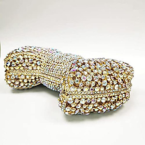 DEBIMY Women's Bow Rhinestone Evening Bag Sparkling Clutch Purse Evening Handbag for Wedding Party Prom Purple