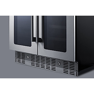 Summit ALFD24WBV 24"" ADA Compliant Dual Zone Beverage Center with 4.6 cu. ft. Capacity Digital Thermostats LED Lighting and Automatic Defrost in Stainless Steel