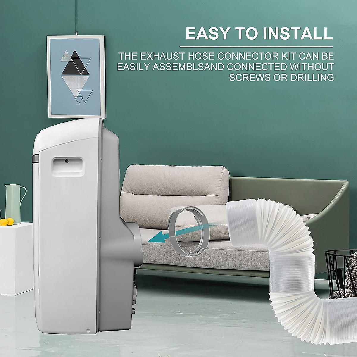 Gudoread 5.9 inch / 6 inch Portable Air Conditioner Exhaust Hose Coupler, AC Unit Tube Connector Air Conditioning Accessories and Parts Window Adapter (Round)