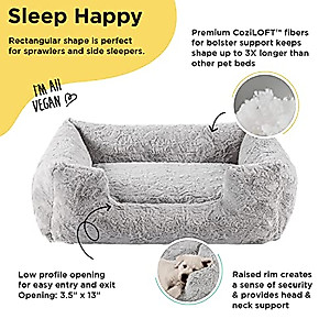 Best Friends by Sheri Soothe & Snooze Lounge Lux Memory Foam Rectangular Dog Bed, Washable, Grey, Medium 30" x 20"