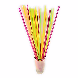 17 Inch Mammoth Bendy Straws - ASSORTED NEON (Pack of 200) (2)