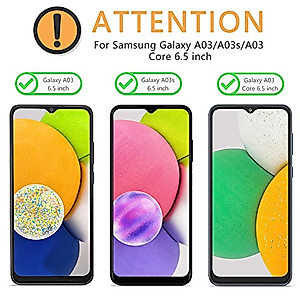 OMOTON [3 Pack] Screen Protector Compatible for Samsung Galaxy A03 / A03s / A03 Core, Bubble free, HD-Clear, Case Friendly, Tempered Glass Film for Galaxy （A03 & A03s & A03 Core）