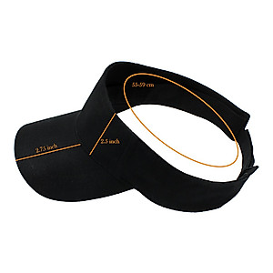 Top Level Sun Sports Visor Men Women - One Size Cap Hat, BLK