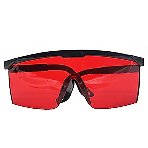 ANZESER Laser Safety Glasses with Adjustable Temple, Laser Eye Protection Safety Glasses, Red Lens, Black Frame, Black case