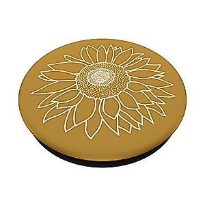 Sunflower Flower Floral Botanical Nature Mustard Yellow PopSockets PopGrip: Swappable Grip for Phones & Tablets