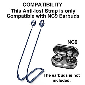 smaate Anti-Lost Strap Compatible with TOZO NC9 Earbuds, Soft Silicone Cord for Sports