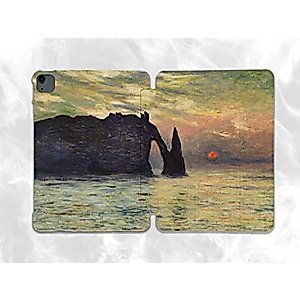 Claude Monet Sunset at Etretat case Compatible with iPad Mini Air Pro 7.9 8.3 9.7 10.2 10.9 11 12.9 inch Pattern Cover New 2022 2021 Trifold Stand 3 4 5 6 7 8 9 Generation (8.3 Mini 6)
