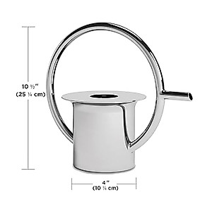 Umbra Quench Stainless Steel Watering Can, Pot for Outdoor or Indoor Plants, Medium