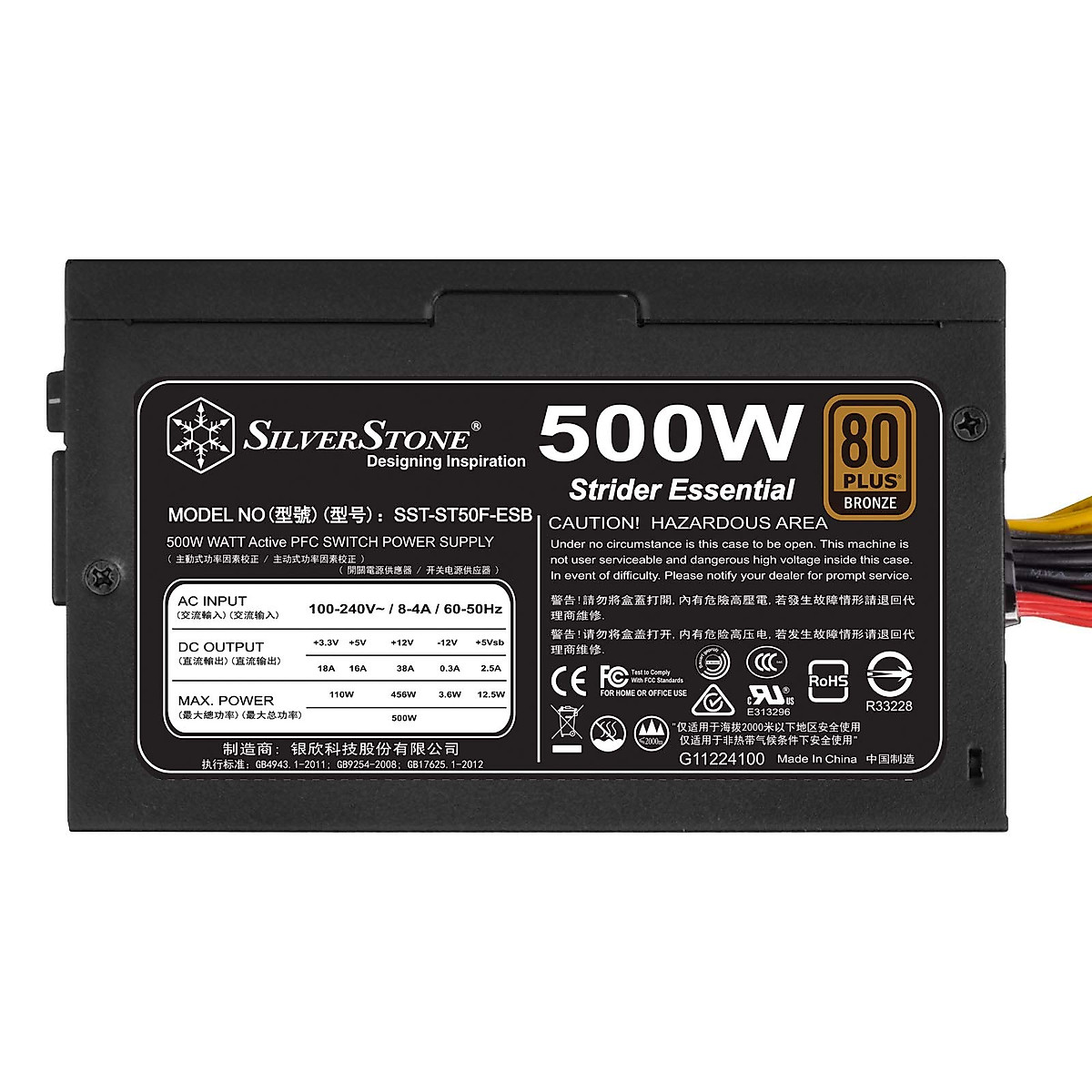 Silverstone Tek 80 Plus Bronze Certified Active PFC Power Supply ATX12V 500W Power Supply ST50F-ESB