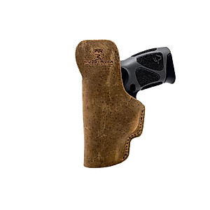 Inside The Waistband Leather Holster - Made in USA Designed for Comfort - Water Buffalo Leather- Great for Concealed Carry (Springfield Armory Hellcat)