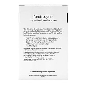 Neutrogena Anti-Residue Clarifying Shampoo, Gentle Non-Irritating Clarifying Shampoo to Remove Hair Build-Up & Residue, 6 fl. oz