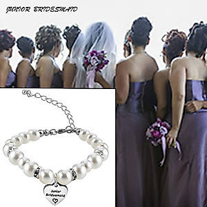 Zuo Bao Bridesmaid Jewelry Gift Crystal Pearl Bracelet for Chief/Junior Bridesmaids (Junior Bridesmaid)