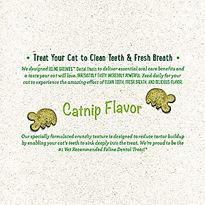 FELINE GREENIES Dental Treats for Cats Catnip Flavor 2.5 oz.