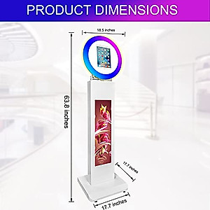 DIOSTA Portable 11" Ipad Photo Booth Machine,Ipad Stand Selfie photobooth Machine with Software,LCD Screen,RGB Ring Light,Remote Control,Flight Case,Metal Shell,for Parties,Christmas,Rental Business