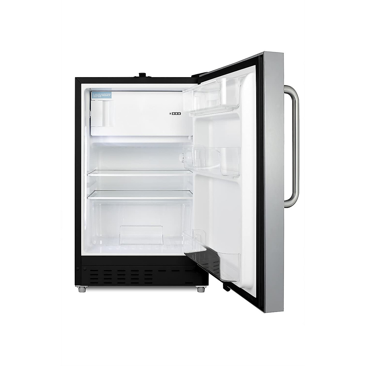 Summit Appliance ALRF49BCSS 20" Wide Built-in Refrigerator-Freezer, ADA Compliant, Adjustable Shelves, 2.68 cu.ft Capacity, Manual Defrost, Adjustable Thermostat, Stainless Steel Door