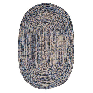 Softex Check Braided Rug, 4' x 6', Blue Ice Check