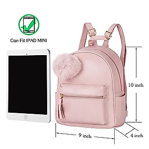 Fashion Mini Women Girls Backpack Purse Cute Small Leather Teens Bags Daypack with Tassel Pom