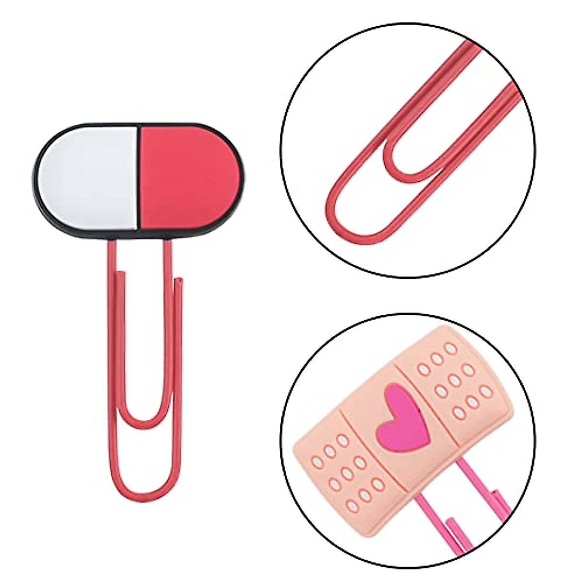 15 PCS Cute Bookmark Cartoon Silicone Bulk Bookmarks Dispenser Bookmark Memo Clip for Girls Student Stationery Nursing Student Essentials