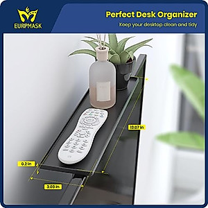 2 Pieces TV Top Shelf - EURPMASK Adjustable Computer Monitor Top Shelf,Stable TV Top Storage Bracket,Clamp-on Computer Screen Shelf for Soundbar,Figure Display,Cable Box,Home Office Decor, 13.4 x 3.3