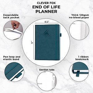 Clever Fox End of Life Planner – Final Arrangements Organizer for Beneficiary, Will Preparation, Last Wishes & Funeral Planning, A4 (Dark Teal)