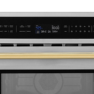 ZLINE Autograph Edition 30” 1.6 cu ft. Built-in Convection Microwave Oven in Stainless Steel and Gold Accents
