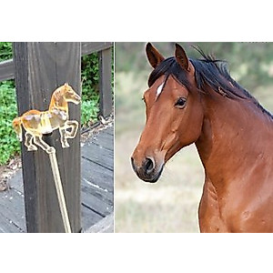 Set of 2 Clear Acrylic Horse Solar Yard Stick Color Change Lights