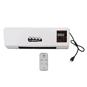 Diydeg Mini Air Conditioner, 2 in 1 Wall Mounted Air Conditioner Cooler and Heater Combo with Remote Control, Portable Indoor Mini Air Cooling Heating Fan for Bedroom, Living Room,