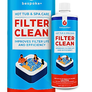 Bespoke+ Spa Filter Cleaner for Hot Tubs - 1-Hour Cartridge Filter Cleaner Soak Solution, Hot Tub Filter Cleaner Soak & Pool Filter Cleaner for Pool Cartridges | HotTub & Spa Filter Cleaner Soak 16oz