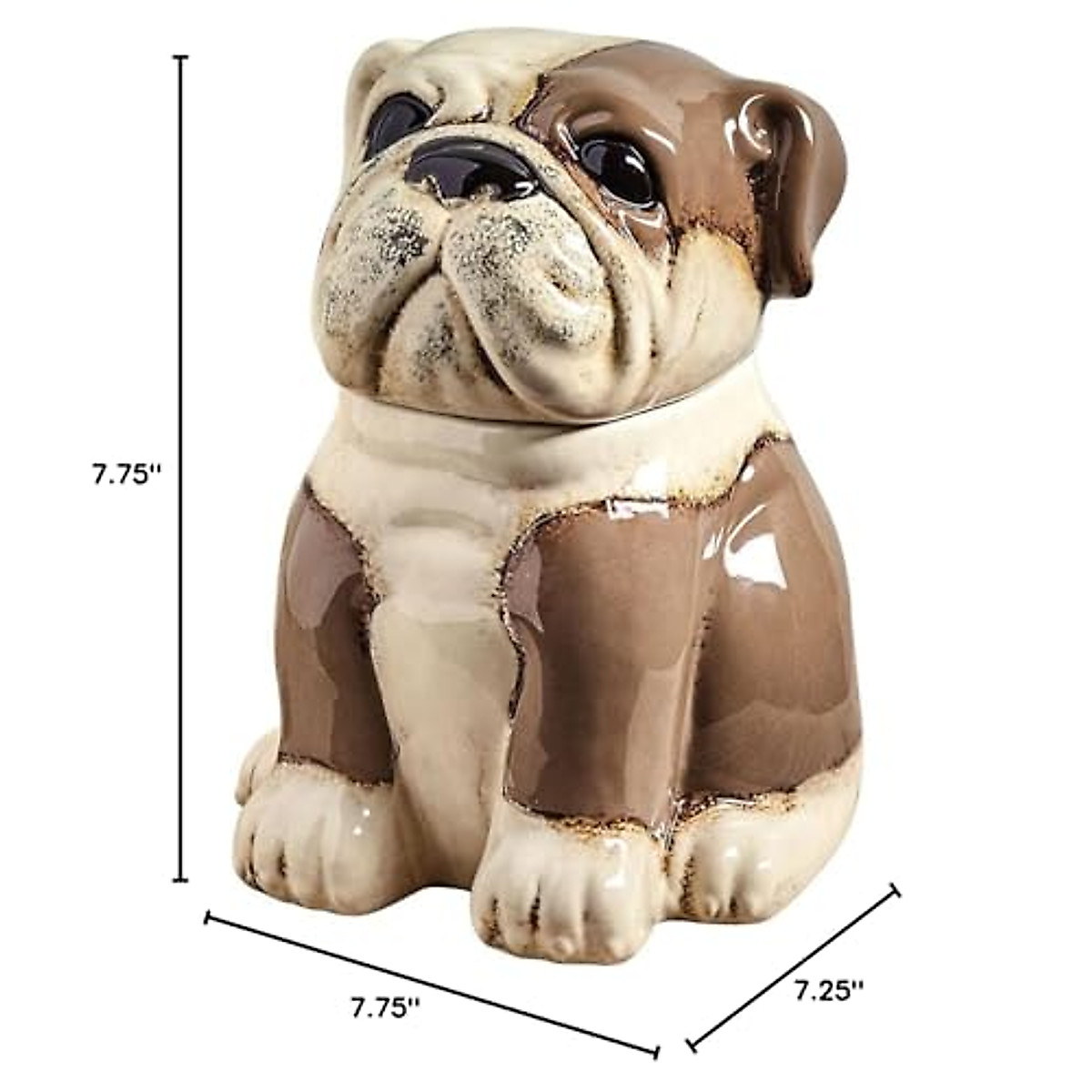 KALALOU CDV1766 Ceramic Bull Dog Canister, One Size, Multicolor