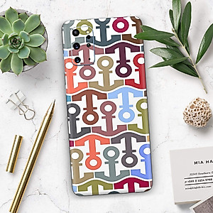 DesignSkinz Color Vector Anchor Collage Protective Vinyl Decal Wrap Skin Cover Compatible with The Samsung Galaxy S20 (Screen Trim & Back Glass Skin)