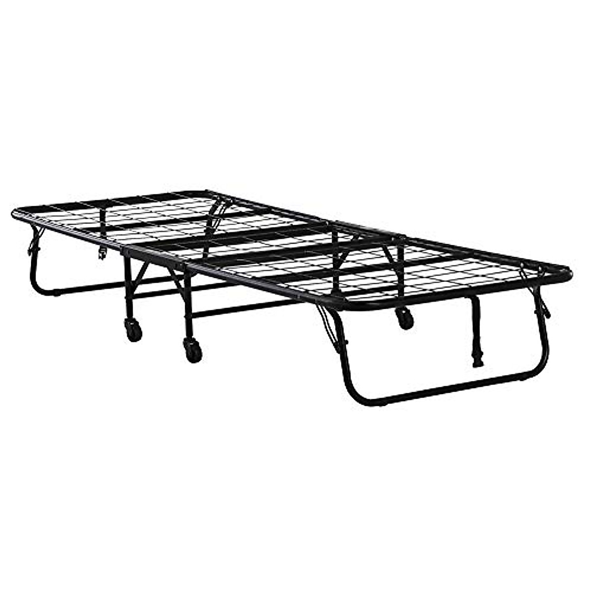 DHP Levy Folding Guest Bed with Metal Frame & 4 Inch Mattress, Twin, Black