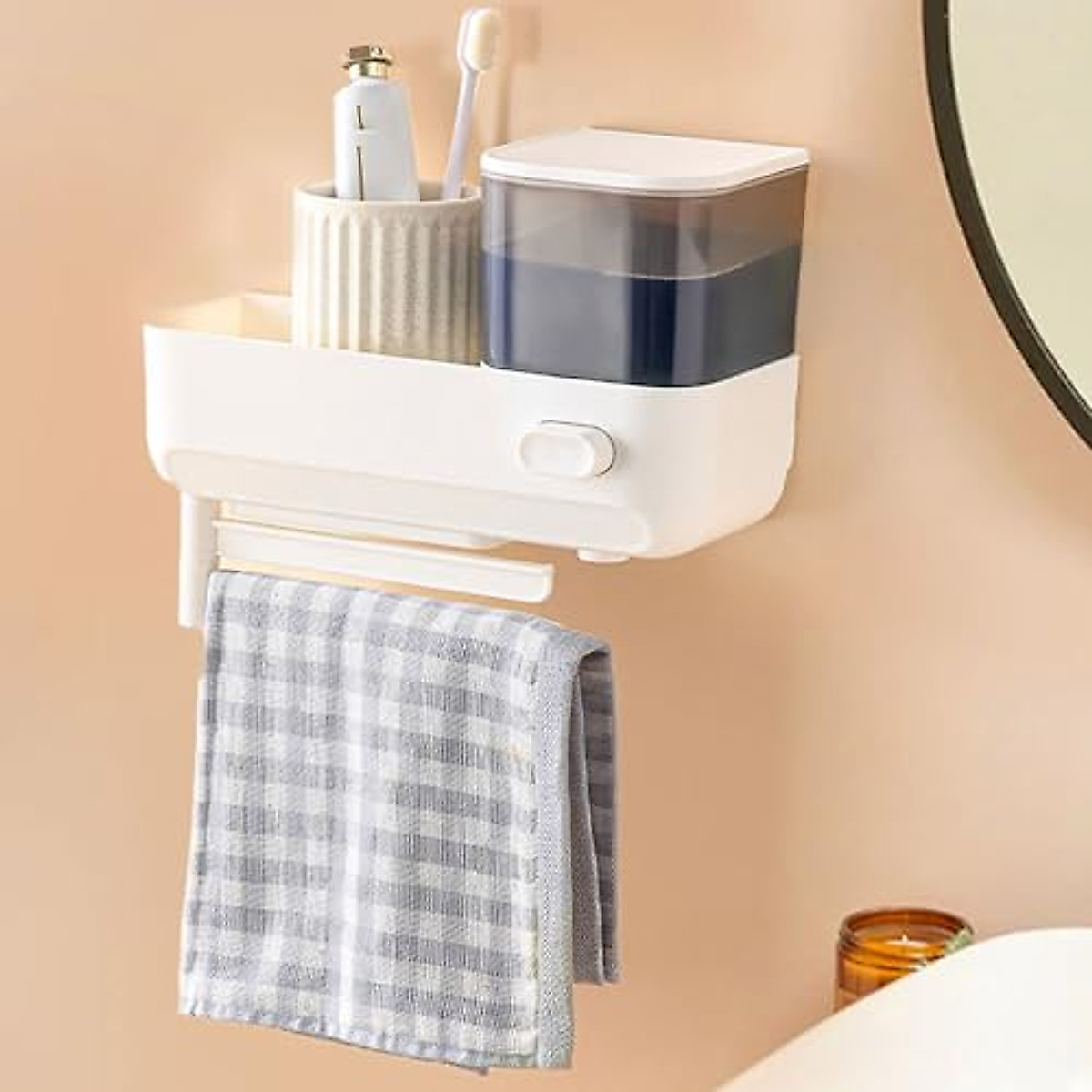 XUZHID Storage Rack,Multifunctional Sink Organiser Kitchen Soap Dispenser and Storage Rack with Drainage Systems Dishwashing Liquid Holder