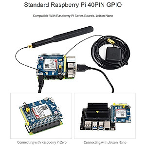 4G 3G GNSS HAT Based on SIM7600A-H LTE CAT4 150Mbps Wireless Communication Telephone Call SMS Compatible with Raspberry Pi 4 3 2 Model B B+ Zero W WH (US CA)@XYGStudy
