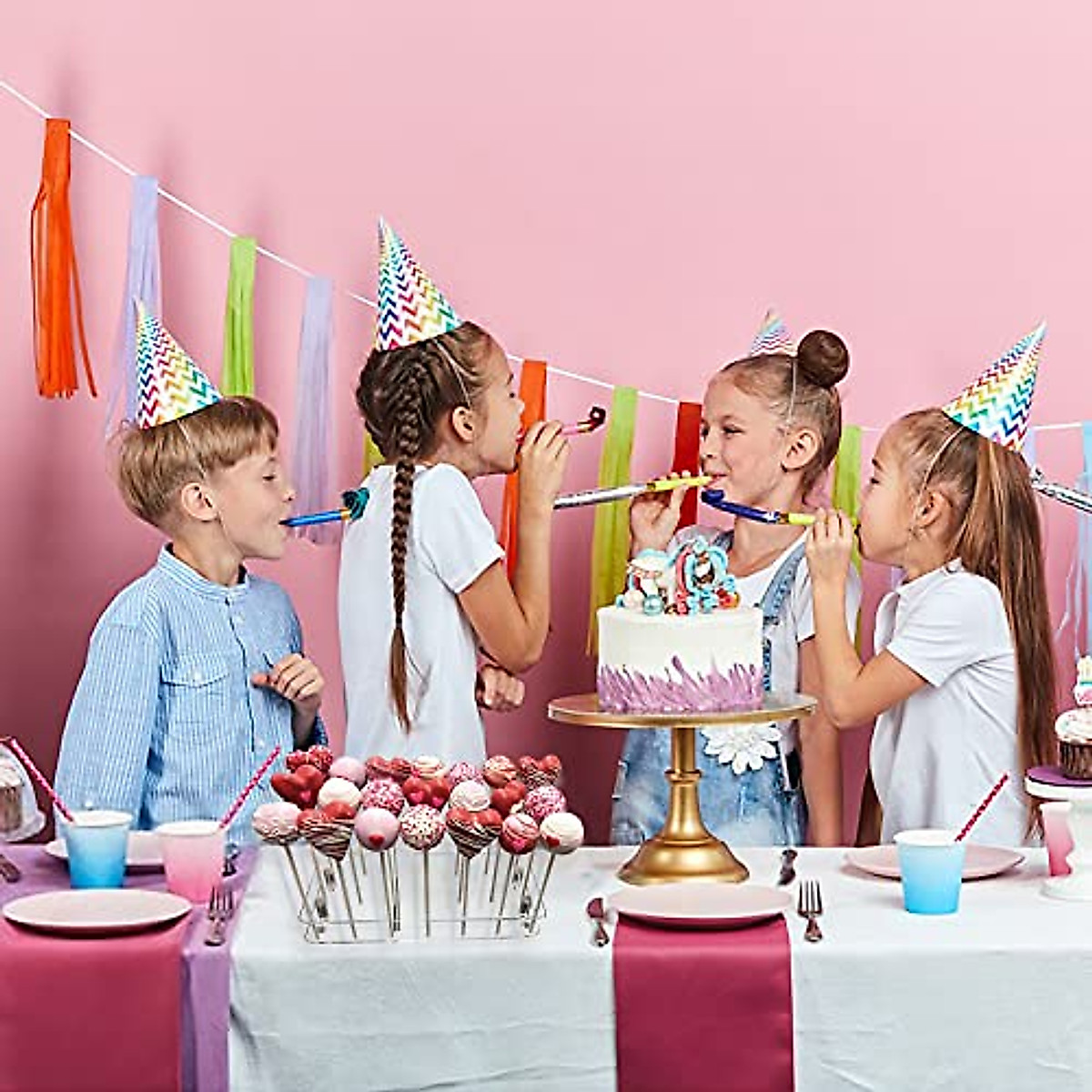 Acrylic Lollipop Holder, 21 Hole Cake Pop Stand Display Cake Pop Holder 100 Pcs Lollipop Sticks 100 Pcs Treat Bags 100 Pcs Twist Ties,Cake Candy Chocolate Making Decoration Supplies for Baby Showers Party Wedding Anniversaries