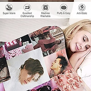 Singer Harry Throw Blanket Soft Cozy Style1 Lightweight Fluffy Microfiber Blankets All Season Fuzzy Plush Throw Blankets for Couch Sofa Bed 50"X40"