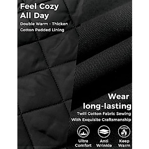 wantdo Women's Warm Thickened Parka Jacket with Removable Hood Black, XL