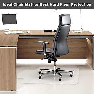 Chair Mat for Hardwood Floor - 47.5" x 35.5" Office Chair Mat with Lip. Hard Floor Protector for Rolling Chairs on Hard Wood and Tile Floors, Desk Chair Mat for Office Gaming Computer Desk Chair