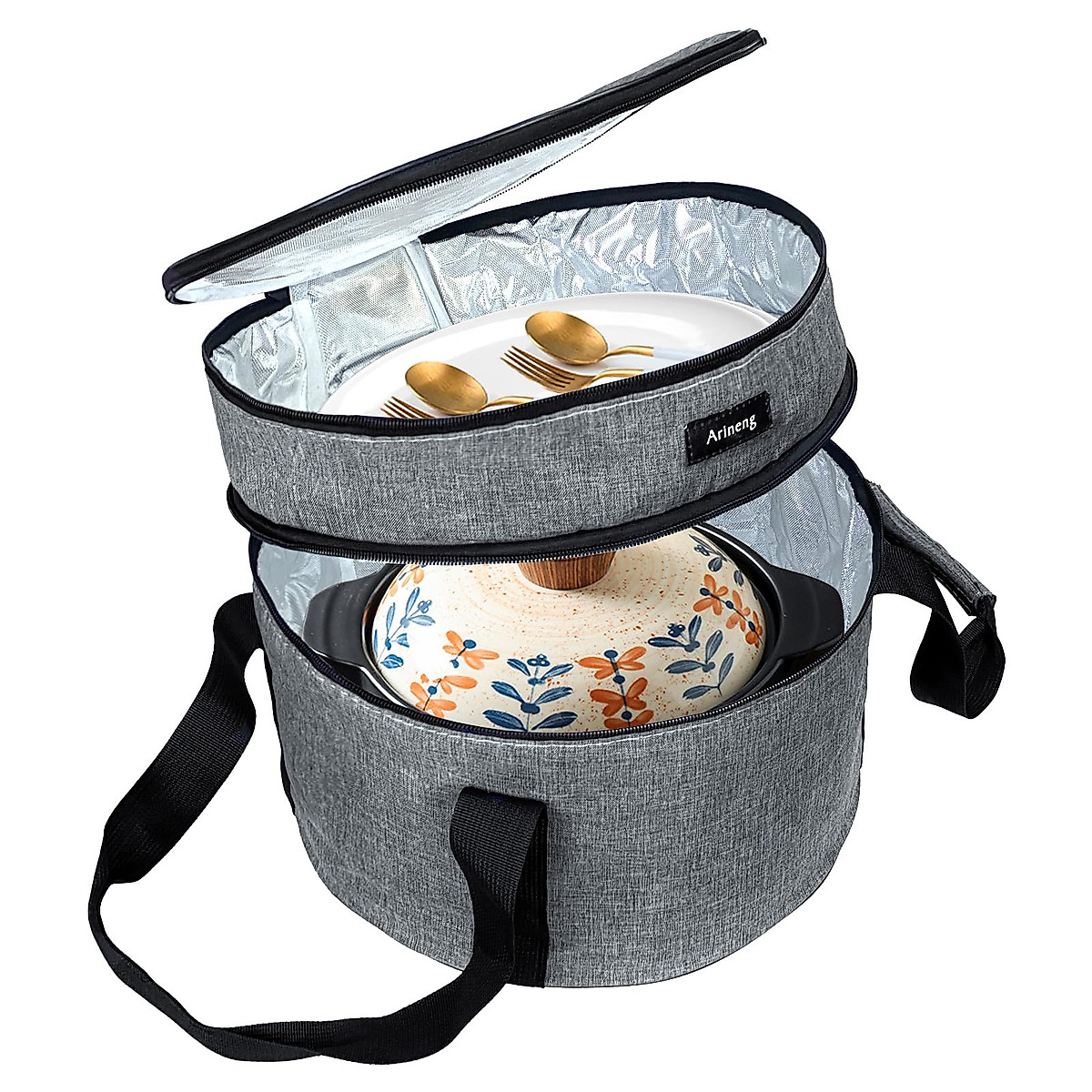 Arineng insulated pie carrier Round Insulated Casserole Carriers, Pie Carriers, Round Insulated Coolers, Casserole Trays For Hot And Cold Foods