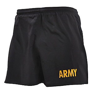 Rothco Army Physical Training Shorts, Black/Gold, S