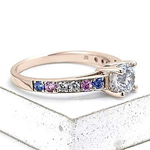 EQUALLI Transgender Pride Las Vegas Ring in 14K White Gold (Size: 6)