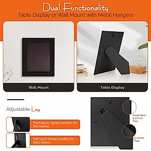 iFrame DIY Adjustable Easel Back for 8x10 Picture Frames – Solid Black Cardboard Display Stand for Photos, Art, Tiles & More, Tabletop Easel, Made in USA (Pack of 4)