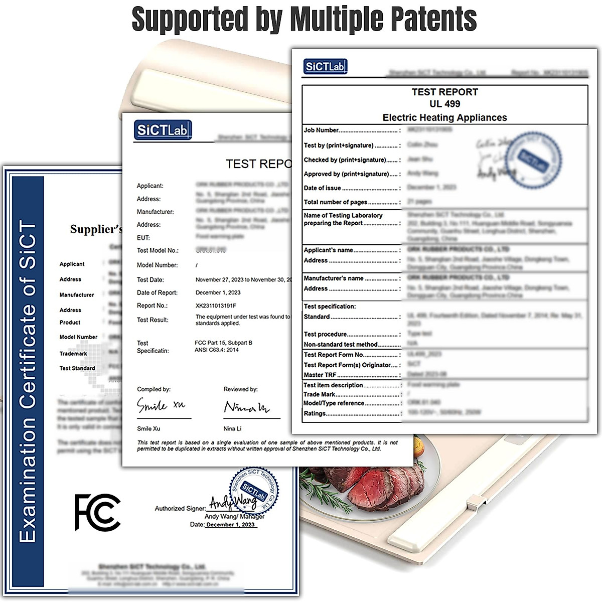 OPYAAON New Electric Warming Tray with Adjustable Temperature, 2024 New Portable Electric Warming Tray Silicone, Foldable Food Warmer Fast Heating for Home Buffets Restaurants (Gray)
