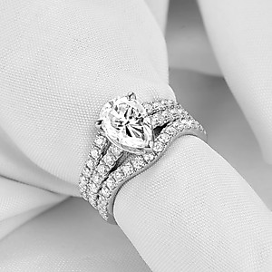 DovEggs Moissanite Enhancer Rings,Moissanite Wedding Band,0.85CTW GHI Moissanite Lab Created Diamond Half Eternity Curved Ring 14K Gold QUALITY Silver Engagement Anniversary Ring for Women (8)