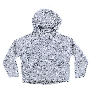 Victoria's Secret Pink Sherpa Hoodie Pullover Jacket (XL, Black Snow)