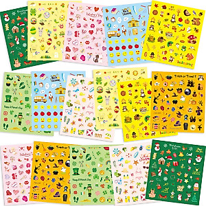 16 Sheets Holiday Stickers 800 Seasons Assortment Stickers for Kids Children Craft Party Favors Thanksgiving Christmas New Year