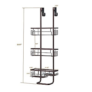 SunnyPoint Classic Metal Bathroom Shower Caddy, Over Door Hanging Storage Organizer Basket